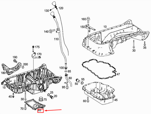 MERCEDES-BENZ GLK X204 Oil Sump Pan Cover A2720100126 3.5 Petrol 225kw ...