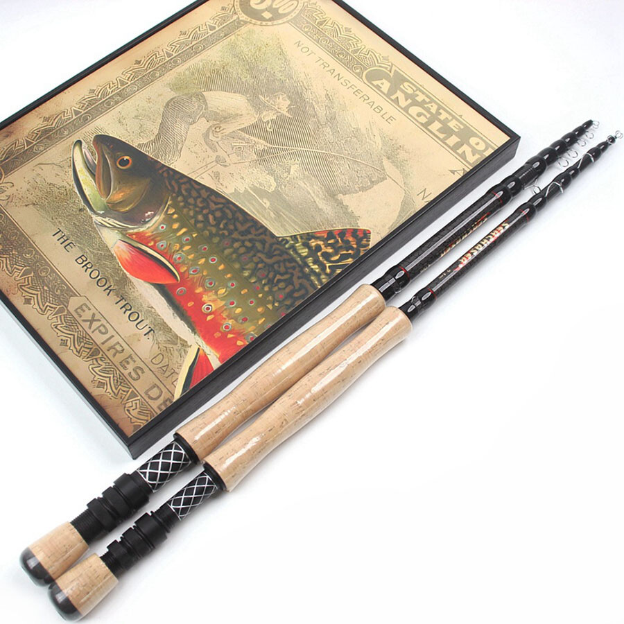 TRAINFIS Telescopic Fly Fishing Rod 7ft-10ft Graphite Cork Handle Fast ...