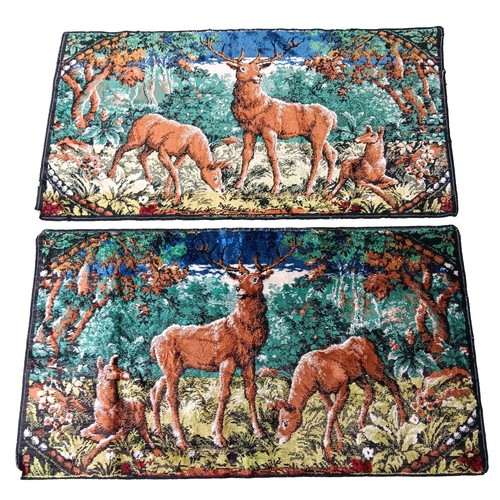 Deer Tapestry Pair Wall Hangings 2 Plush Nature Wildlife Woodland ...