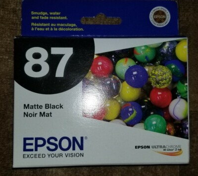 GENUINE EPSON T087 MATTE BLACK INK STYLUS PHOTO C13T087820 NEW #87 | eBay