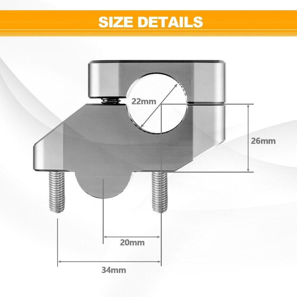 7/8" Handle Bar Clamps Extend Motorcycle General 22mm Handlebar Riser ...
