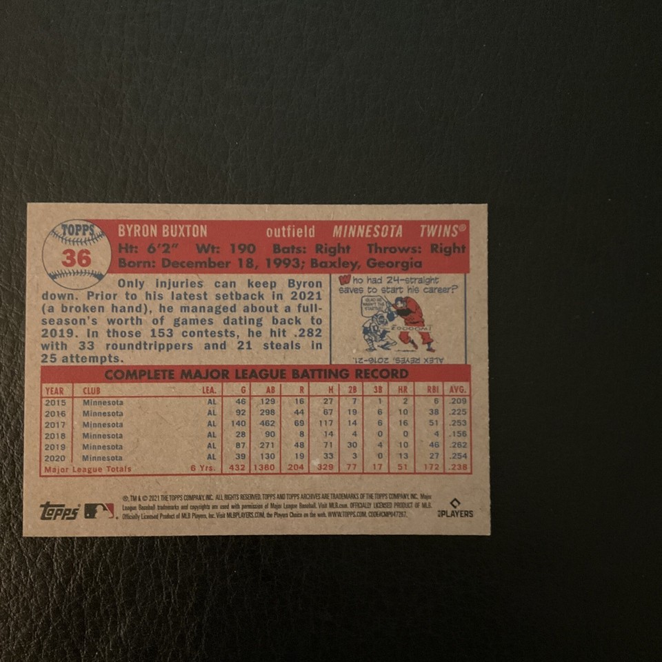 2021 Topps Archives 57 Base #36 Byron Buxton - Minnesota Twins | eBay