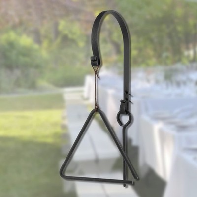 9-inch Triangle Dinner Bell with Hanger & Call Striker Ringer Outdoor ...