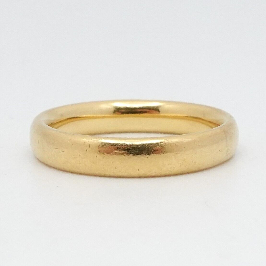 20K Yellow Gold 4mm Wedding Band Ring - Size 9.75 - Gem
