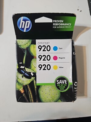 HP 920 Color Cyan Magenta Yellow OfficeJet Ink Cartridge - Exp May 2013 ...