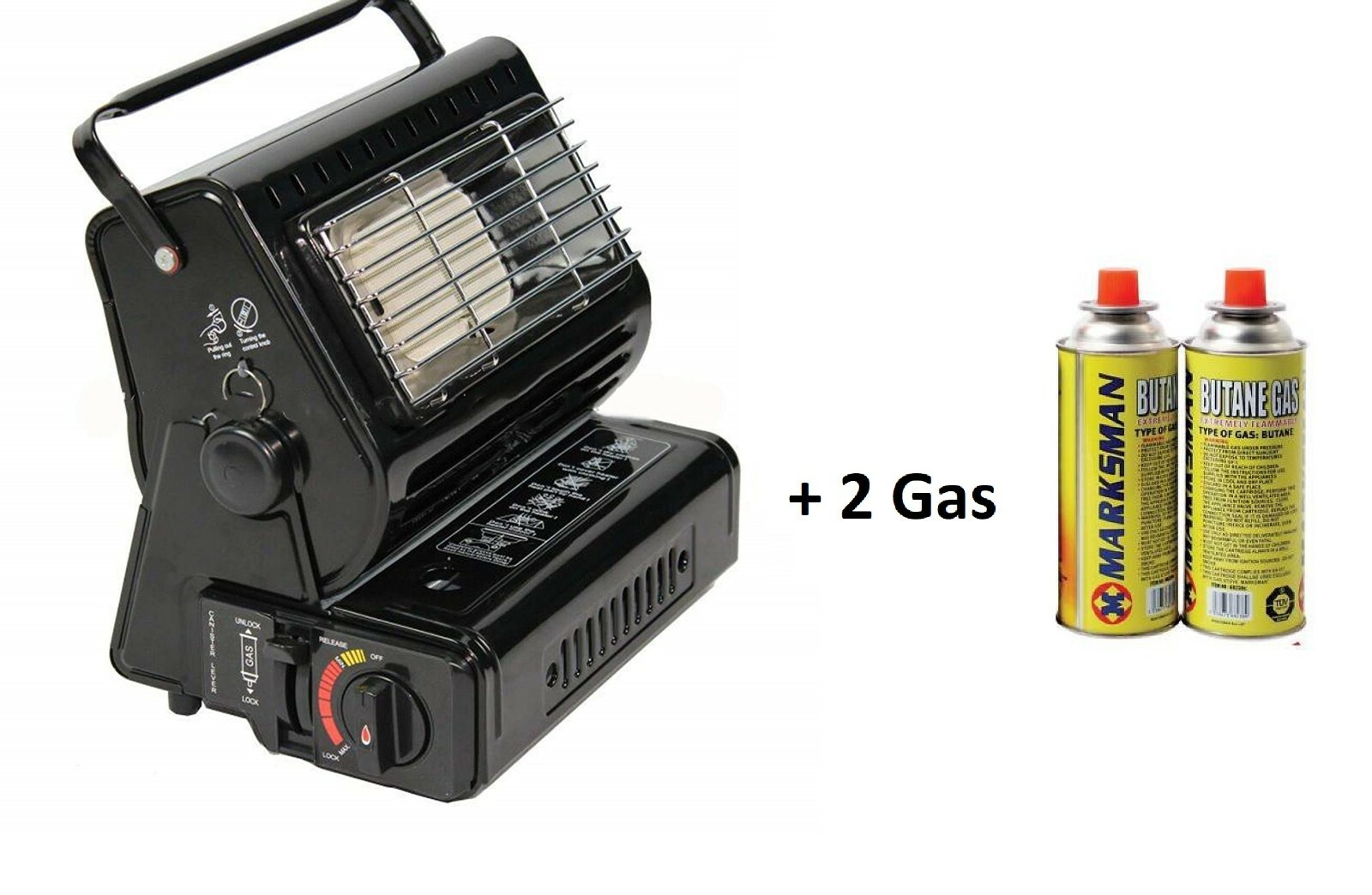 Portable Camping Gas Heater Element Safe Grill Butane Carry Handle ...