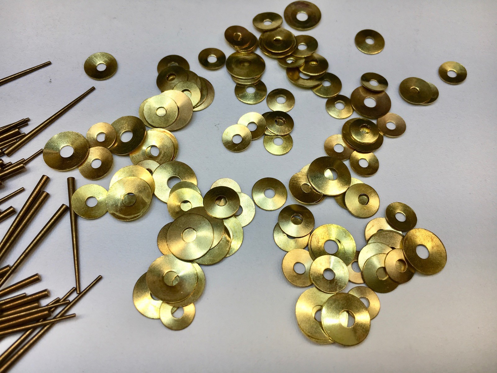 Clock Repair Brass Round Washers and Tapered Pins assortment 200 Piece ...