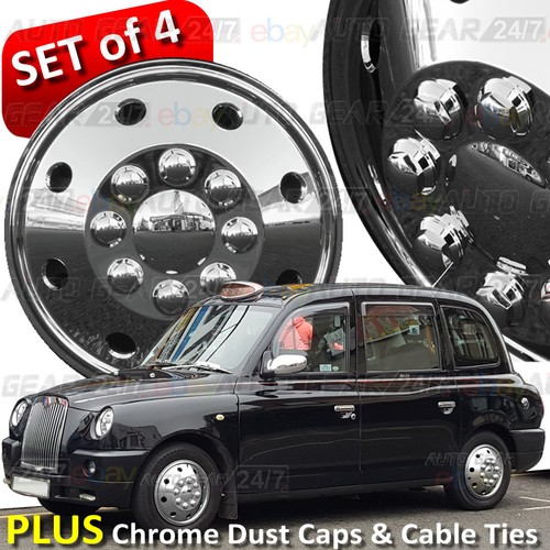 16" Chrome London Taxi Black CAB LTI Tx1 Tx2 Tx4 Wheel Trims Hub Covers ...