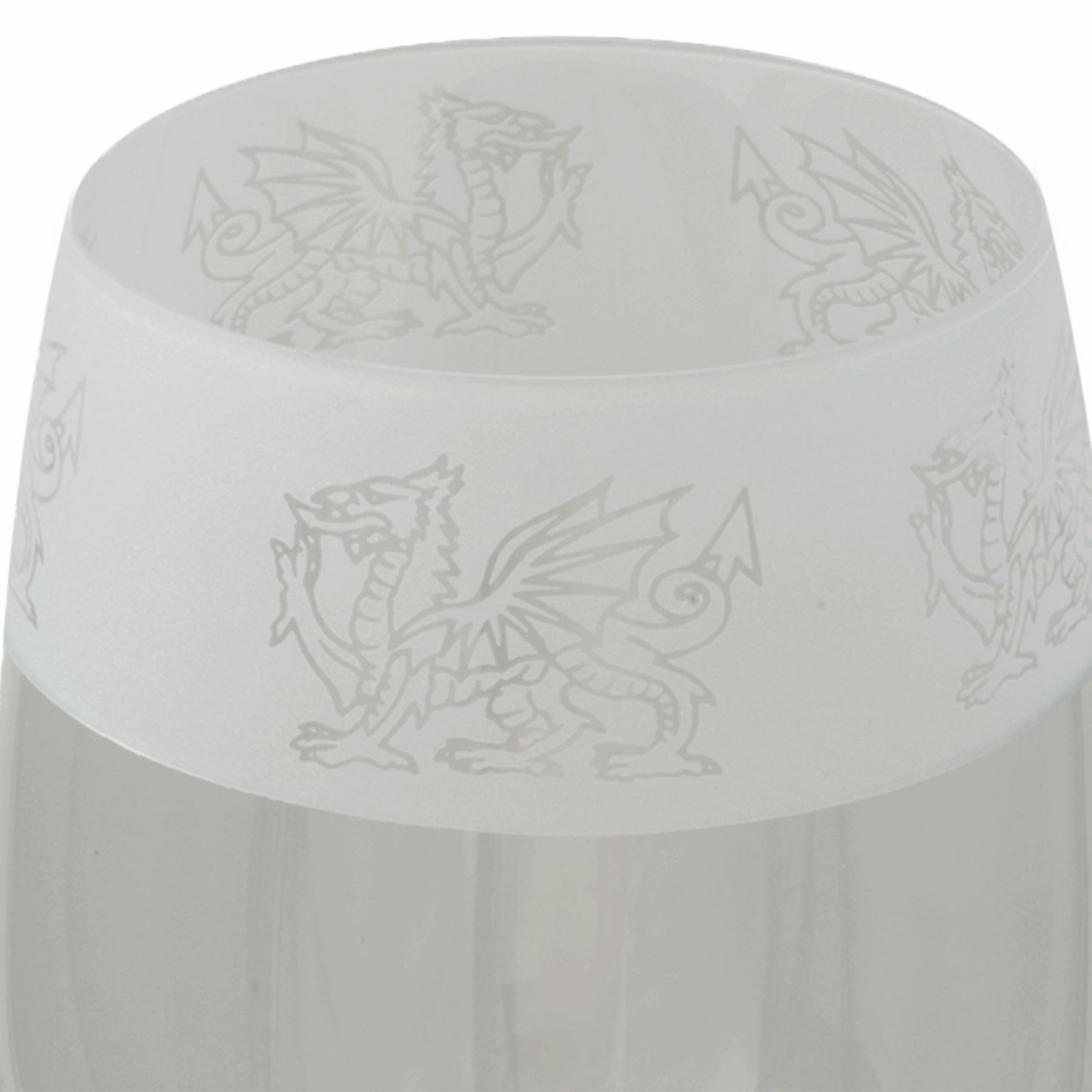 Animo Frosted Welsh Dragon Engraved Crystal Wine Drinking Glass 350ml ...