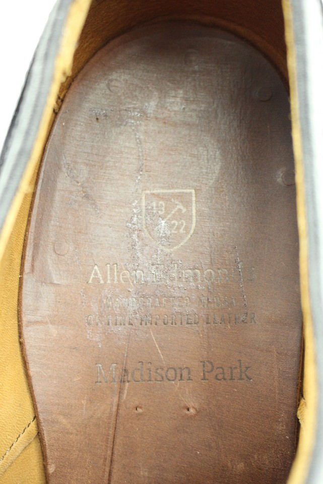 Men's ALLEN EDMONDS 'Madison Park' Black Leather Wingtip Oxfords Size ...