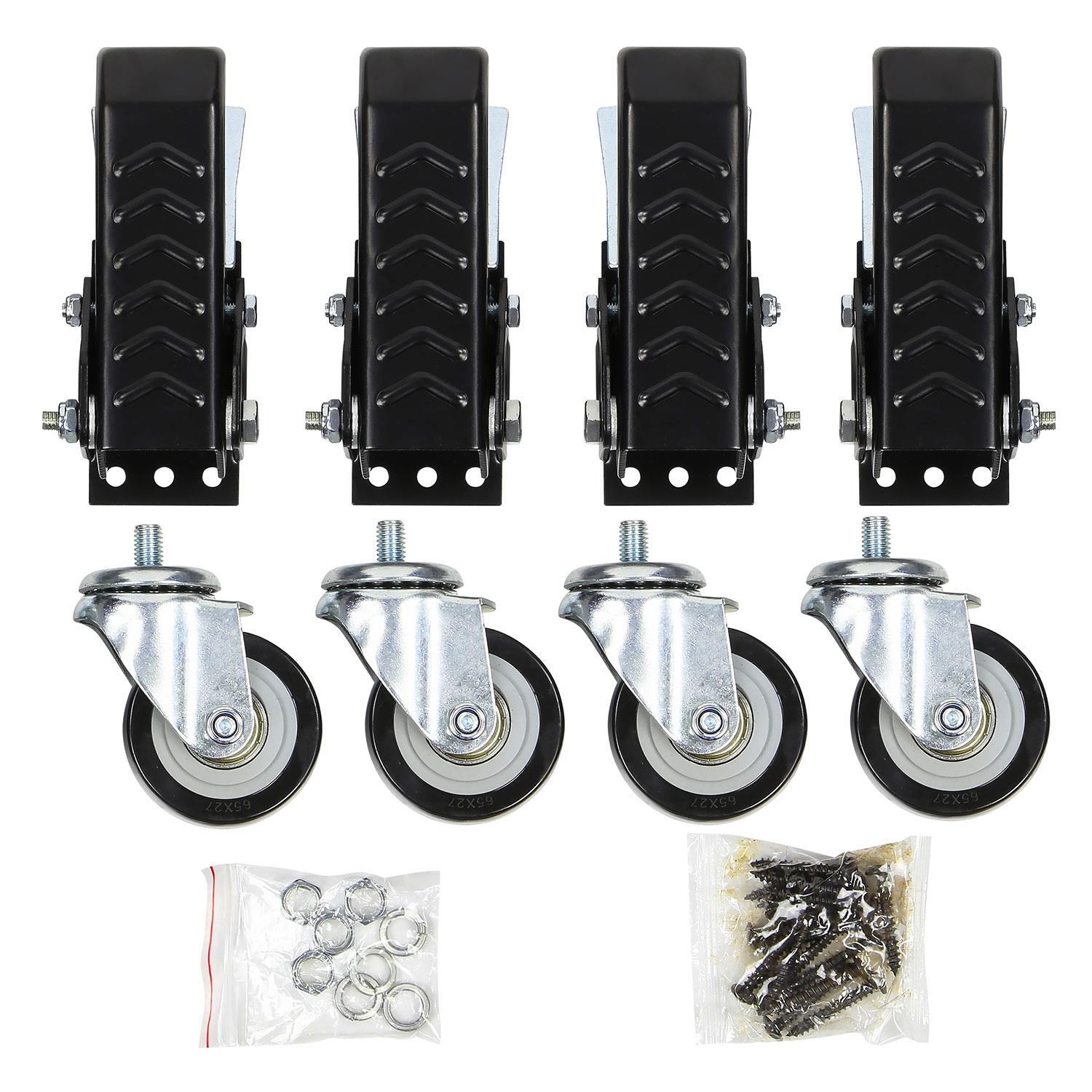 Workbench Casters Kit 4 Heavy Duty Retractable Castor Wheels Work Bench ...