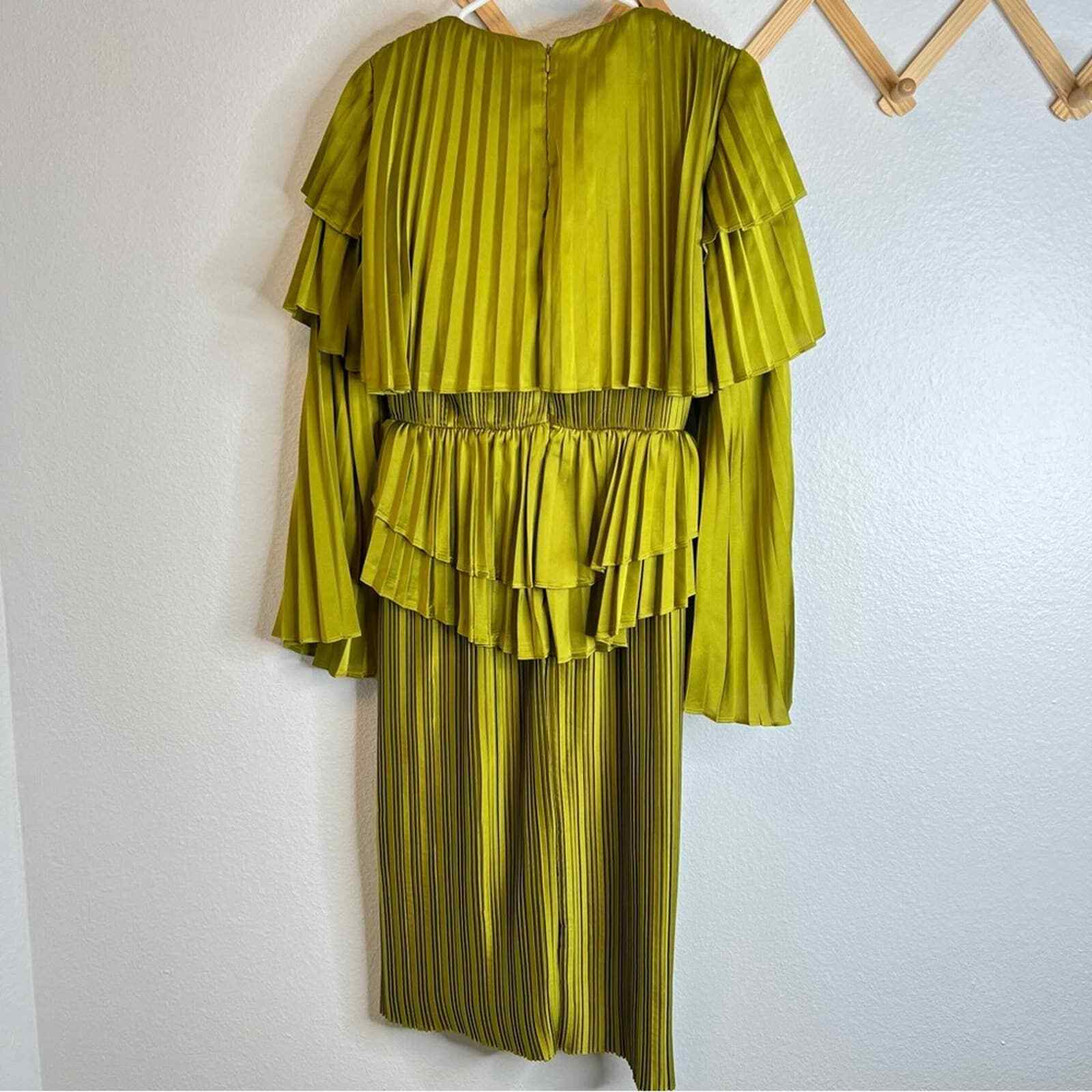 Andrea Iyamah Raffle Pleated Satin Formal Dress - Gem