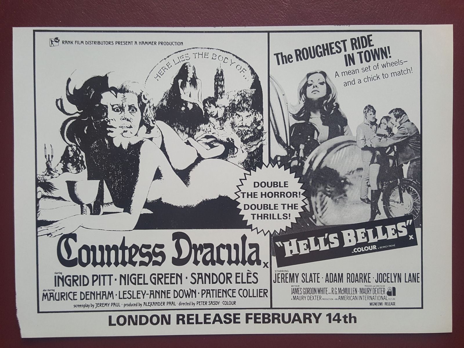 Countess Dracula - Hell's Belles - 1970's Magazine Advert #B2499 | eBay UK