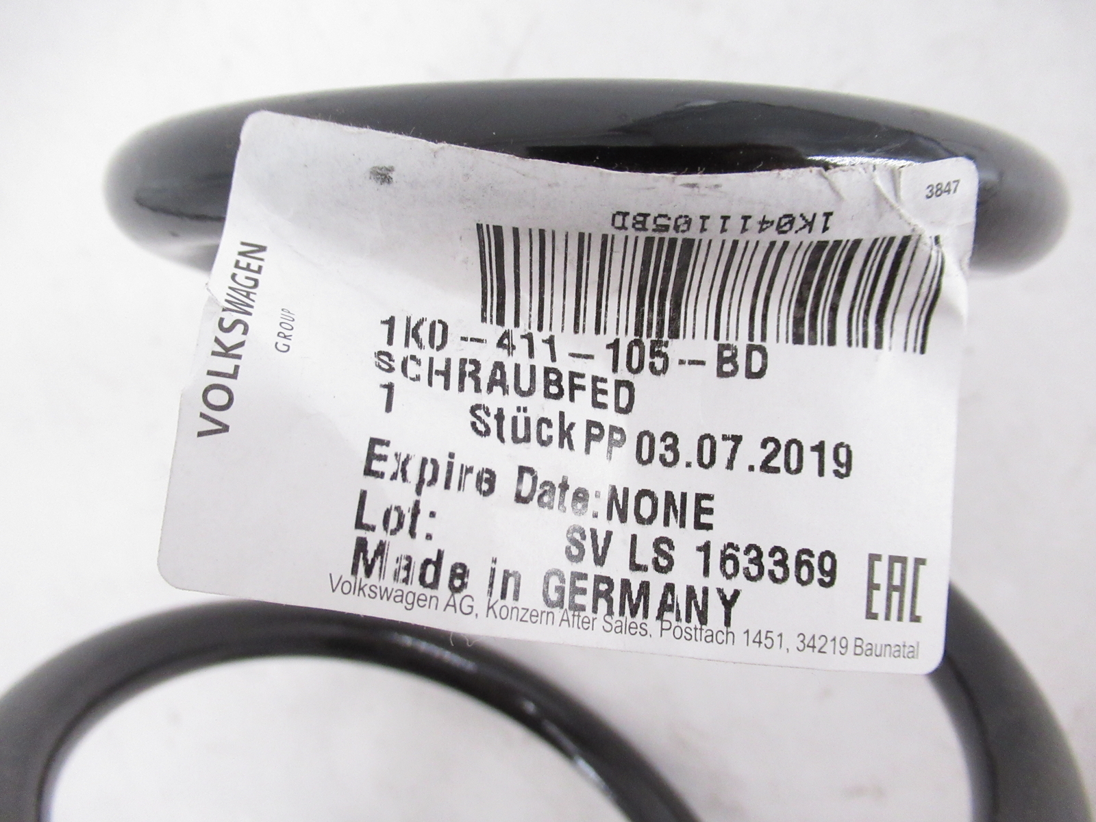 Genuine OEM Volkswagen 1K0-411-105-BD Front LH or RH Coil Spring | eBay