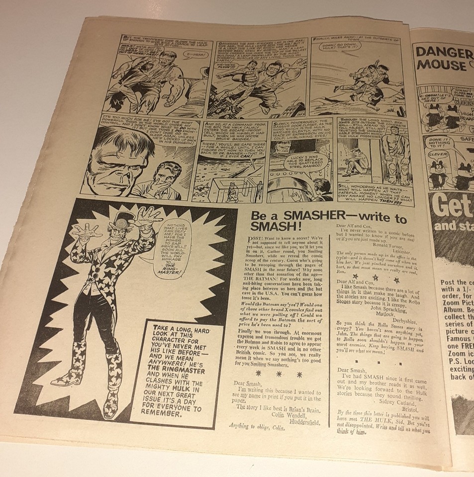 2x SMASH! no.18 + no.19 lot Odhams UK 1966 INCREDIBLE HULK no.2 + no.3 ...