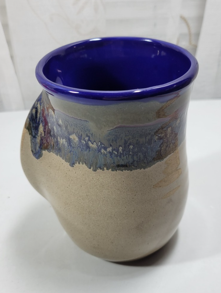 Clay In Motion Neher Pottery Right-Hand Warmer Mug Signed 2019 Blue ...