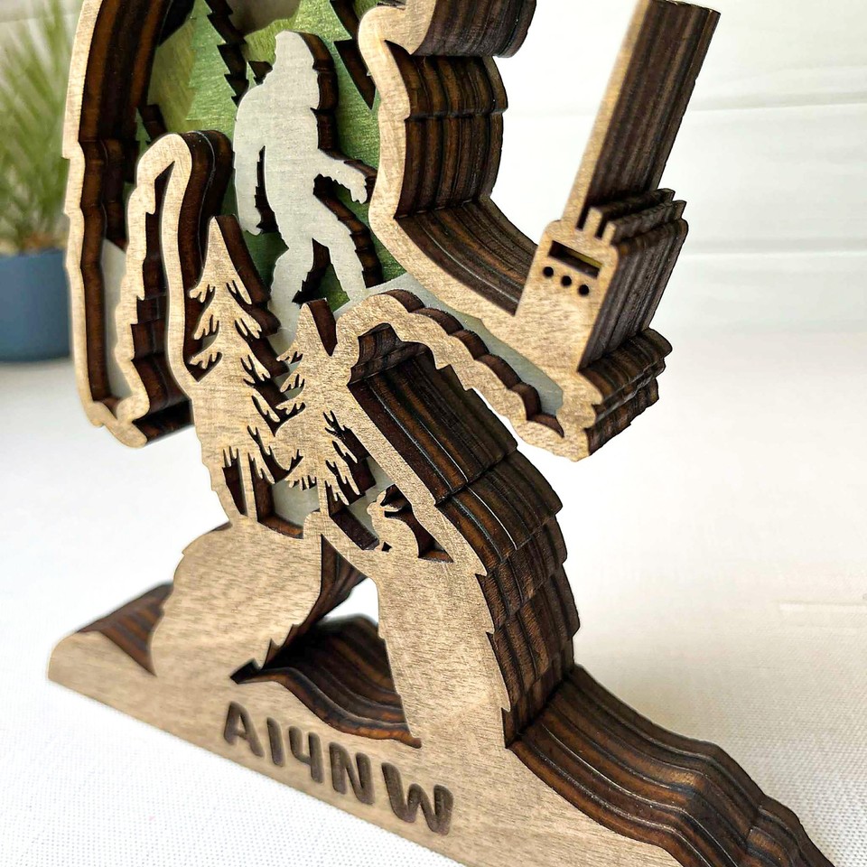 Ham Radio Call Sign Bigfoot gift statue decor. Amateur radio or GMRS ...