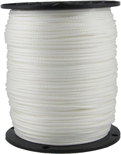 1/8 Inch White Dacron Polyester Rope - 1000 Foot Spool | Solid Braid ...