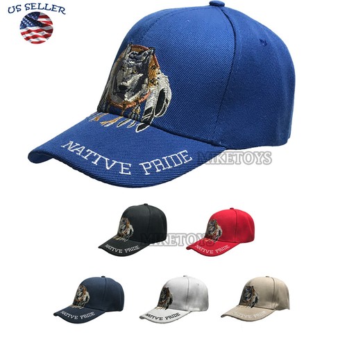 NATIVE PRIDE INDIAN AMERICAN FEATHERS WOLF CAP HAT BRAND NEW MORE | eBay