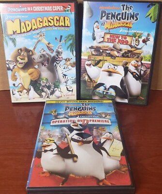 Madagascar (DVD, 2005, Widescreen & THE PENGUIN OF MADAGASCAR (LOT OF 4 ...