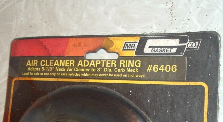 vtg. nos mr. gasket air cleaner adapter ring # 6406 5 1/8" to 3" car ...