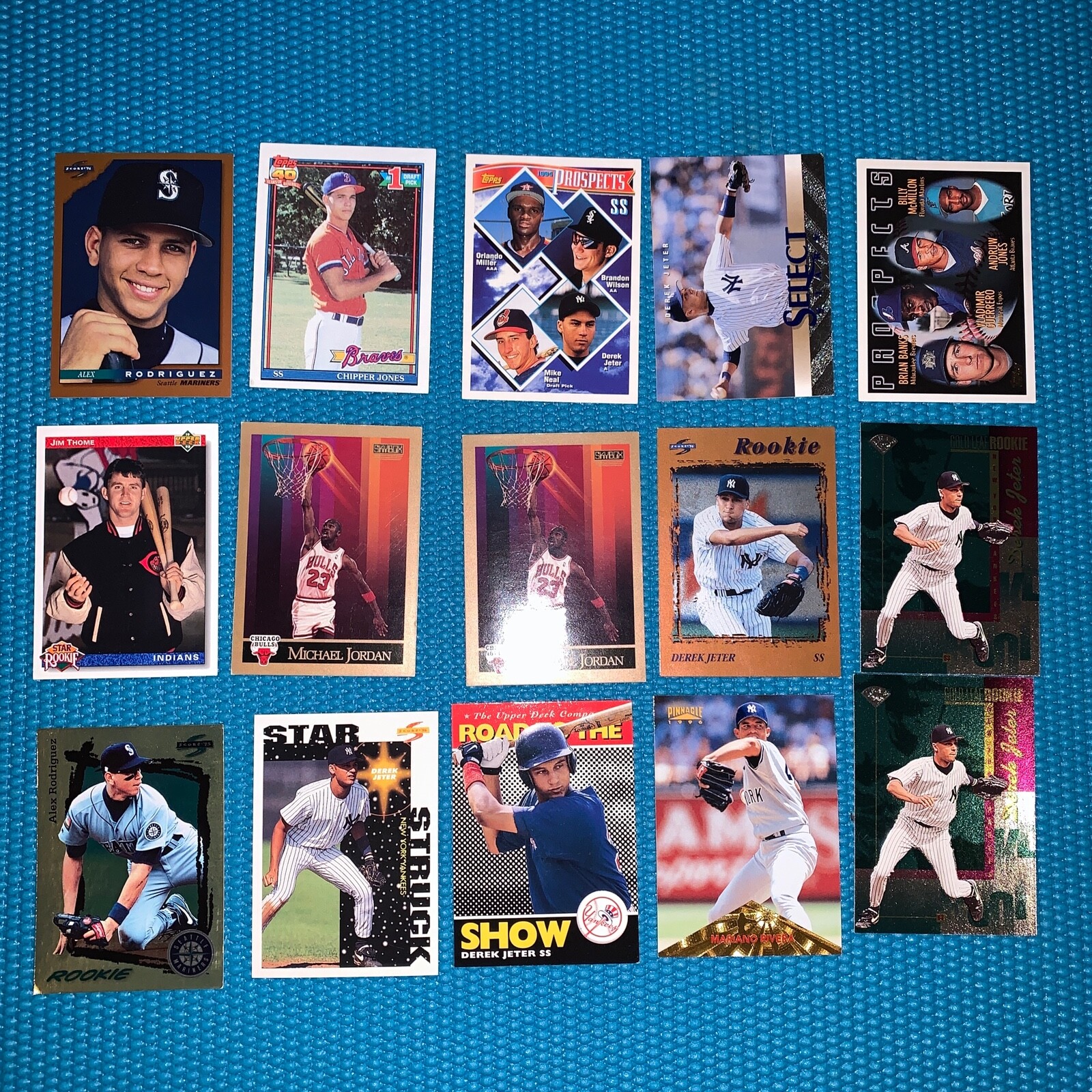Lot of (15) Upper Deck, Topps, Pinnacle Baseball, Basketball Cards ...