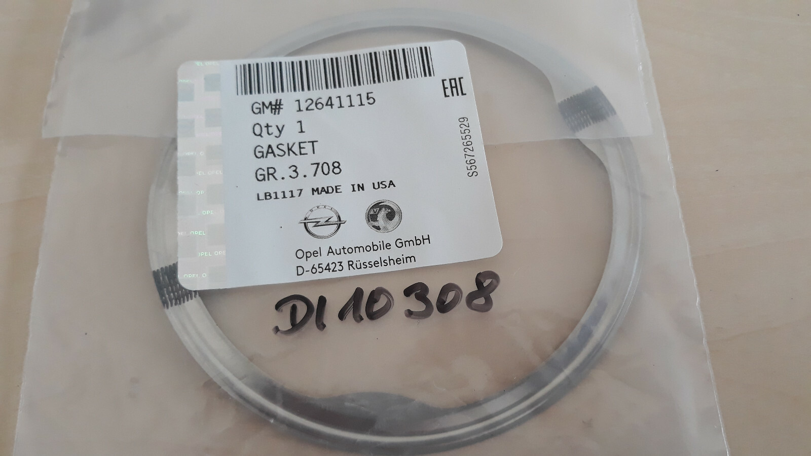 1x Original Opel Astra K Dichtung 12641115 Abgasrohr Turbolader DI10308 ...