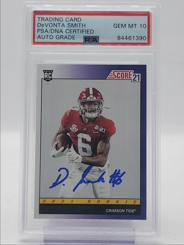 DEVONTA SMITH 2021 SCORE DRAFT ROOKIE AUTOGRAPH TIDE RC AUTO PSA 10 ...