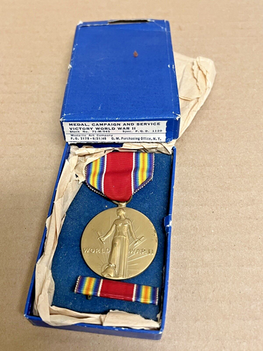 Boxed WW2 Victory Medal & Ribbon Dated 1946 Medallic Art Company | eBay