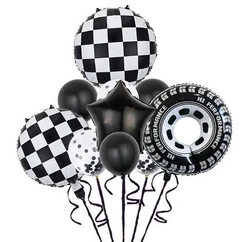 5/8pcs Motor Racing Foil Balloon Car Motorbike Helmet Air Fill Party ...