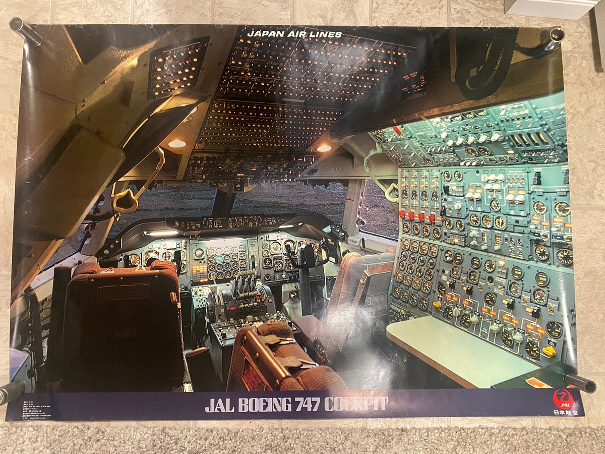 Boeing 747 Cockpit Layout Poster For Sale Mit "Boeing 747 Steuerrad