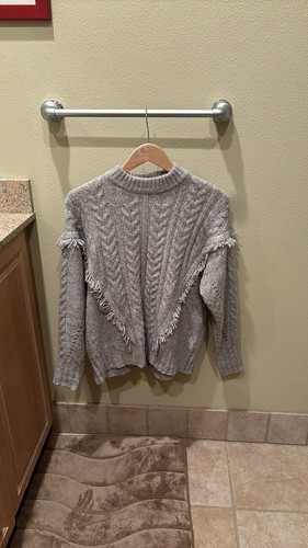 Grey Fringe Super Soft Sweater. Pit To Pit 23. Length 24.5 | eBay