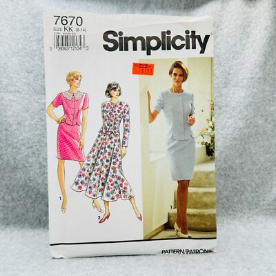 Simplicity 7670 Skirt and Button Front Top Misses Size 8 14 Sewing ...