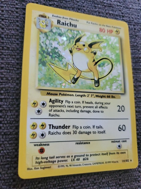 Pokémon TCG Raichu Base Set 14/102 Holo 1st Edition Holo Rare for sale ...