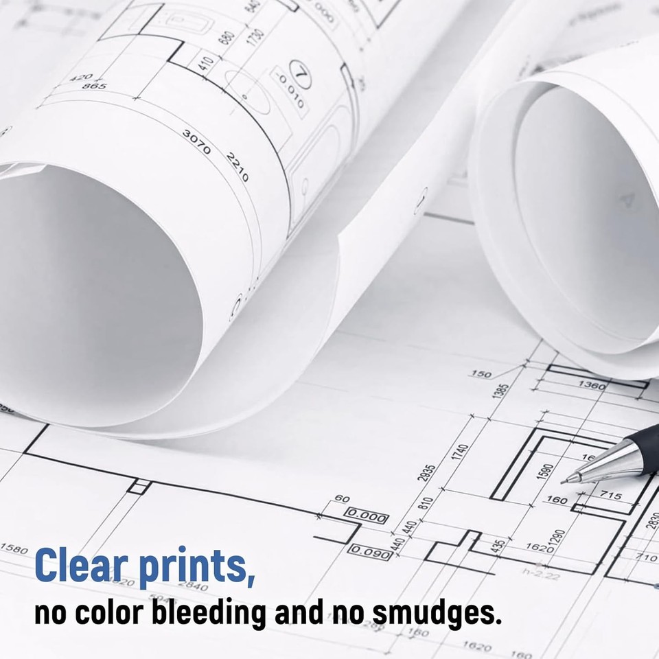24"x150' 36"x150' 20lb Bond Plotter Paper for Wide Format Inkjet ...