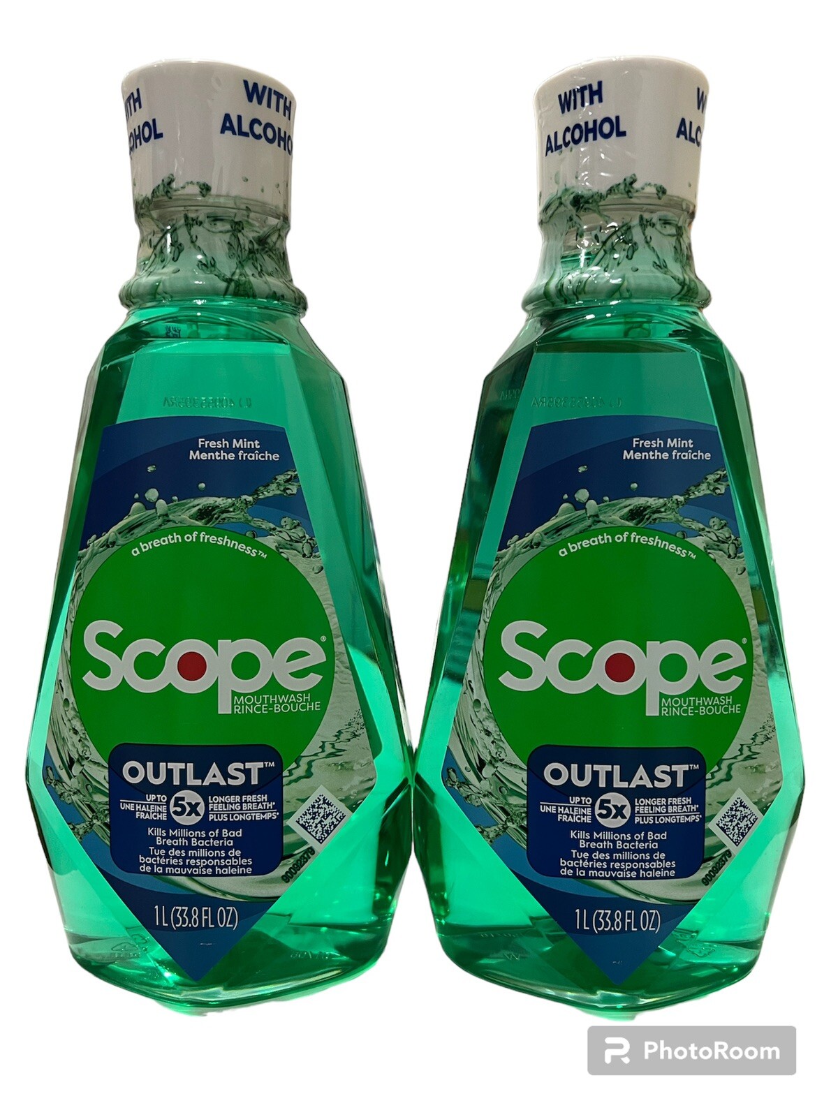 🔥(2) Crest Scope Outlast Mouthwash Rinse 5X Long Lasting Mint Alcohol ...