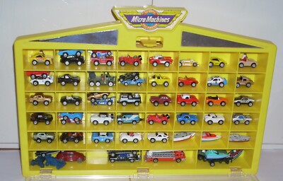 Vintage 1980s Galoob Micro Machines Yellow Case Lot of 56 Cars Boats ...