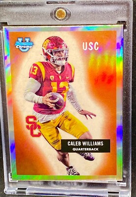 Caleb Williams RARE ROOKIE RC REFRACTOR INVESTMENT CARD SSP BOWMAN ...