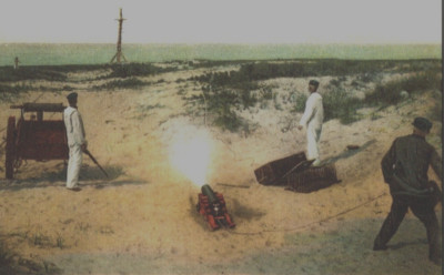 USLSS Firing the Lifeline Lyle Gun Apparatus Cart Shot Line Faking Box ...