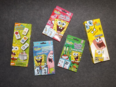 SpongeBob Flash Card & Game LOT - Add Subtract Making Cents - Crazy 8s ...