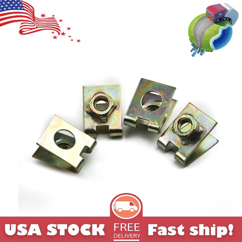 20X, Metal U Shape Clips Speed Nuts Fastener Rivet M6,for Auto Car ...