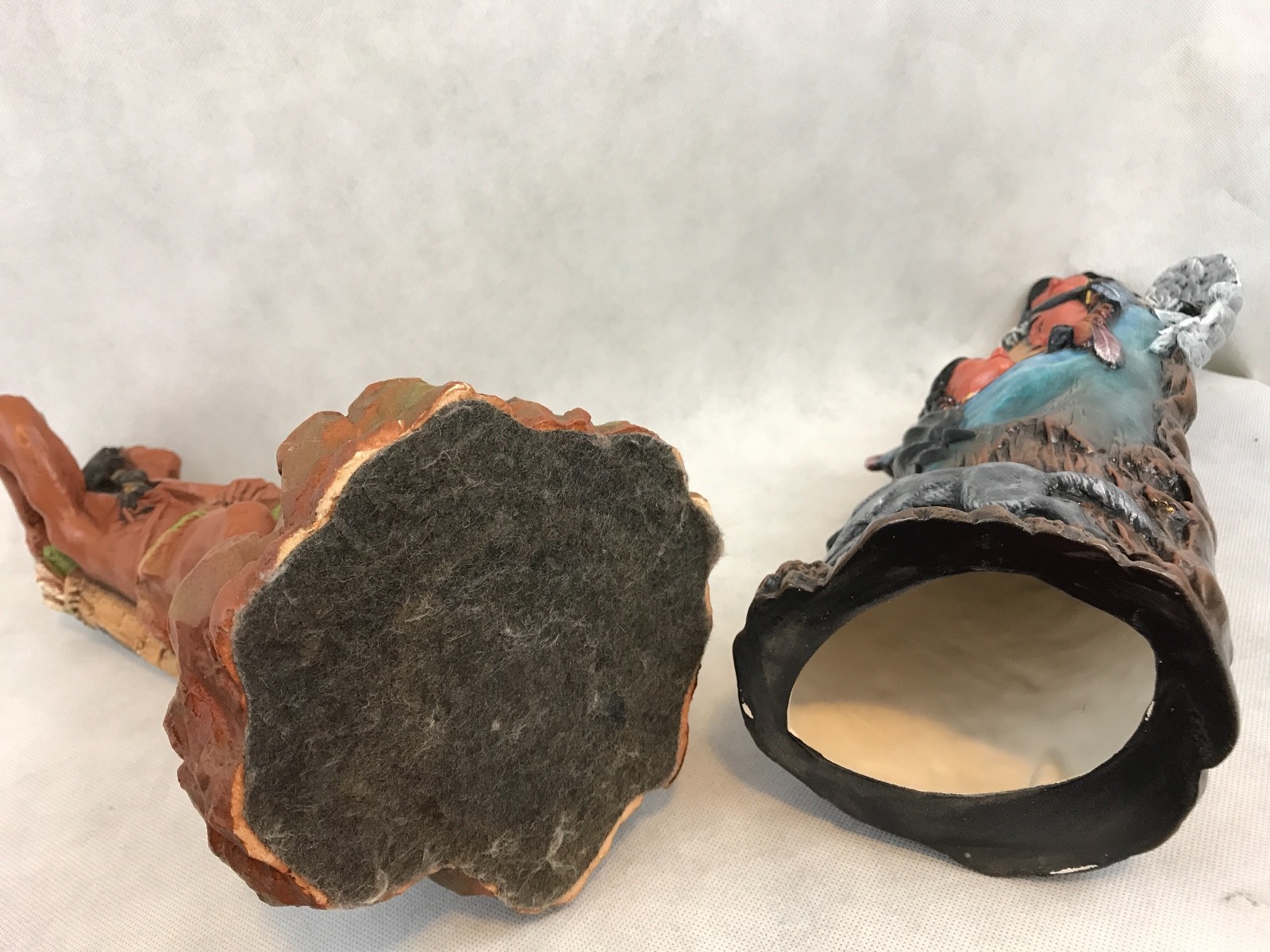 Vintage Native American Warrior And Woman Totem Statues Collectibles ...