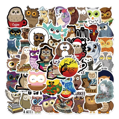 50pcs Cute Owl Stickers P1 Animal Cartoon Kids Sticker Vinyl Laptop ...
