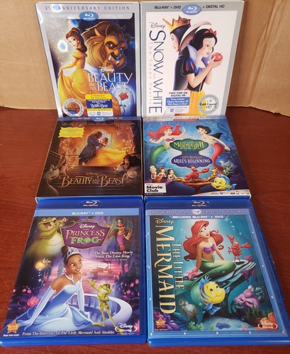 DISNEY PRINCESS BLU-RAY MOVIES MIX (Lot Of 6) NO SCRATCHES CLEAN ...