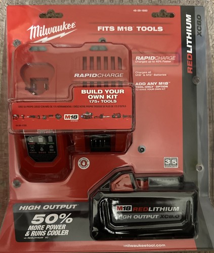 Milwaukee 48-59-1880 18V Starter Kit with XC 8Ah Battery and Rapid ...