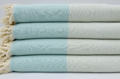 Pure Cotton Turkish Light Blue Blanket | eBay Australia