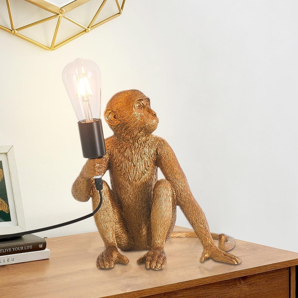 Monkey Animal Desk Lamp,Resin Table Lamp for Bedroom,Unique Lamps Home ...