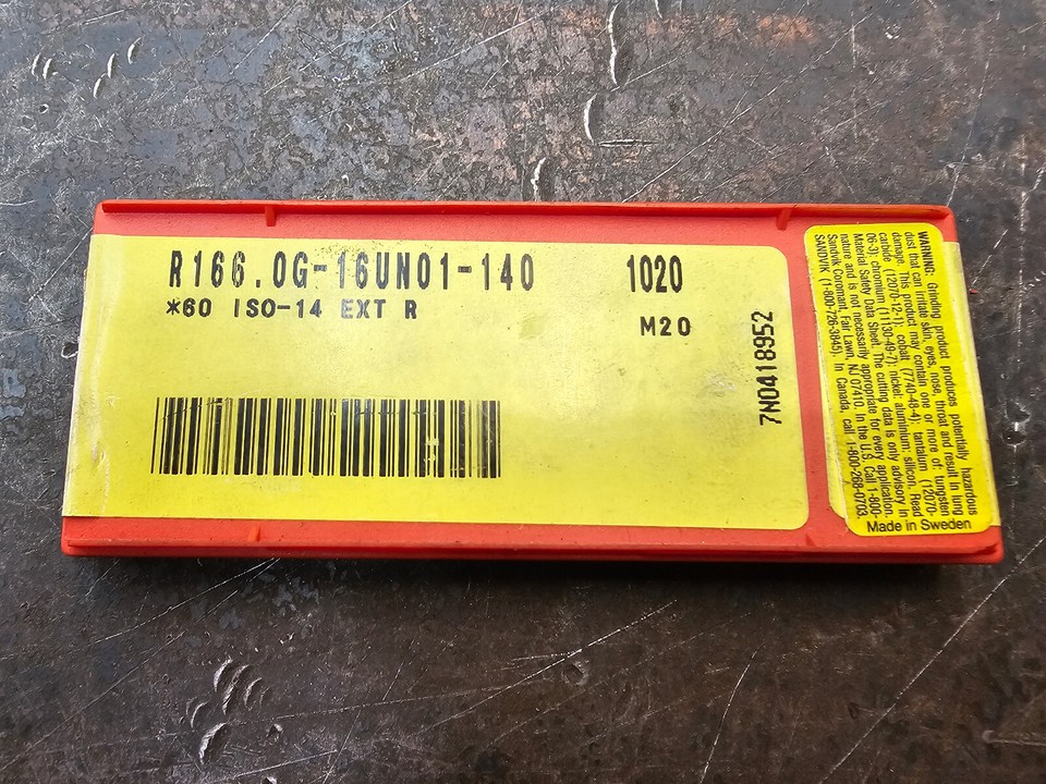 Qty 3 Sandvik R166 R166.0G-16UN01-140 *60 ISO-14 EXT R 1020 Carbide ...