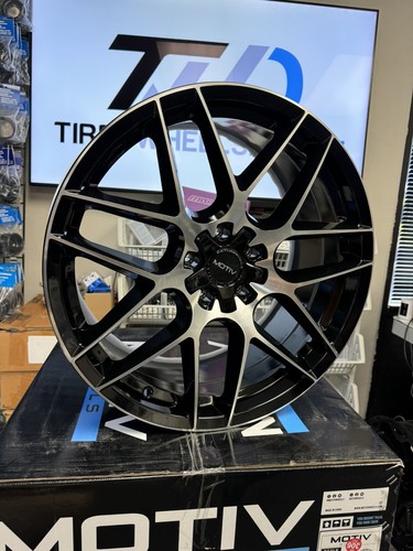 (Set of 4) Motiv 435MB Foil 20x8.5 5x4.5"/5x120 +40mm Black/Machined ...