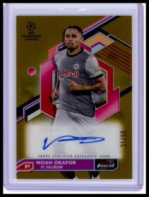 2022-23 Finest UEFA Club Competitions Noah Okafor Autographs Gold /50 ...